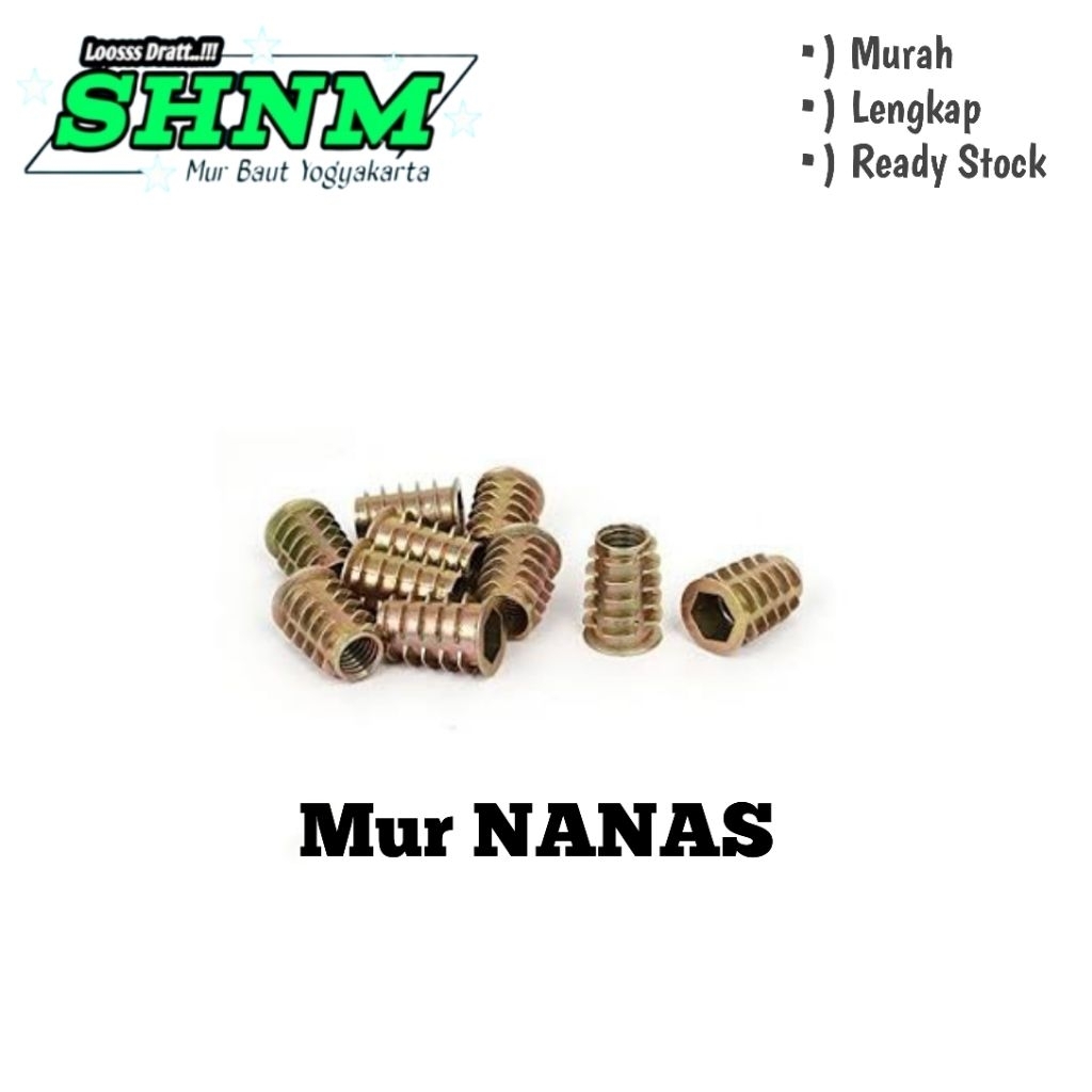 Jual Mur NANAS M8x13 Mur Tanam Kayu | Shopee Indonesia