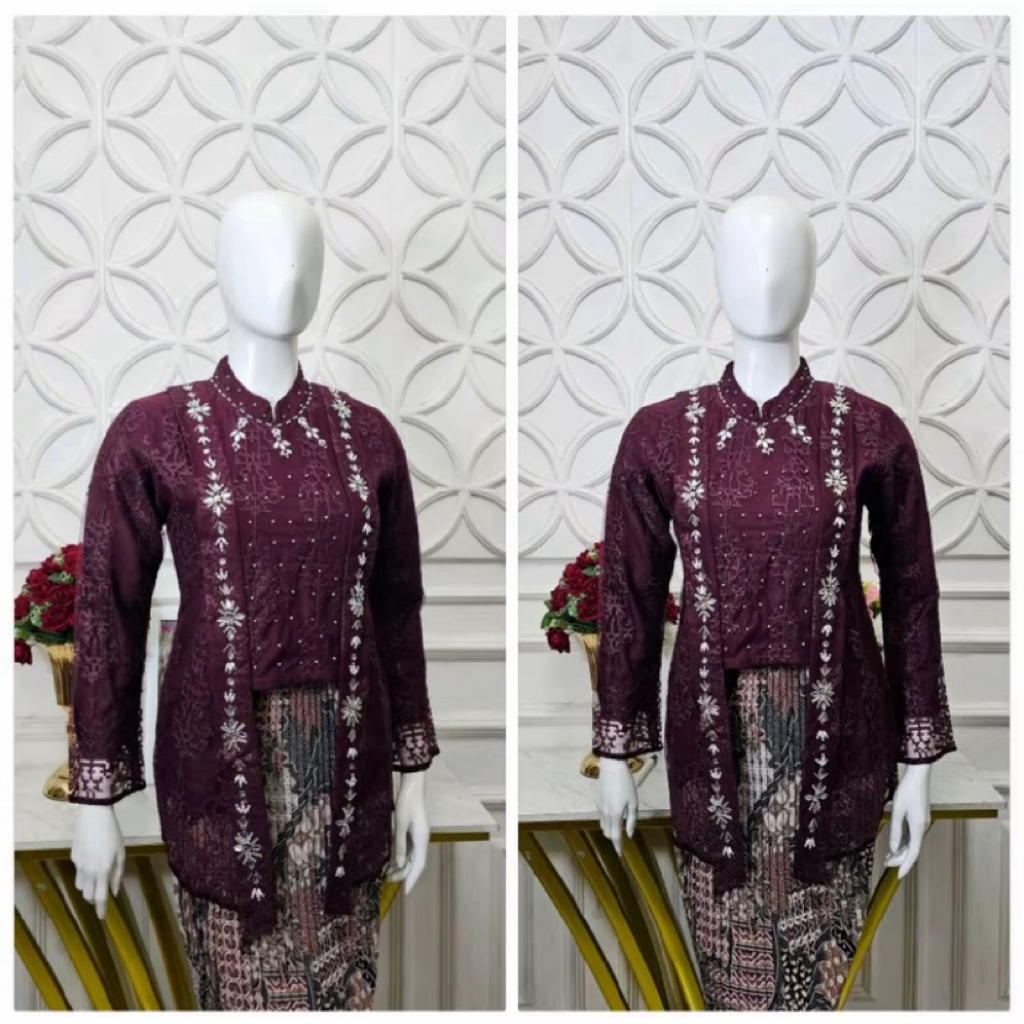 Jual Kebaya Kutu Baru Kerah Shanghai Payet/Kebaya Wisuda/Kebaya Pesta/Kebaya Modern | Shopee ...