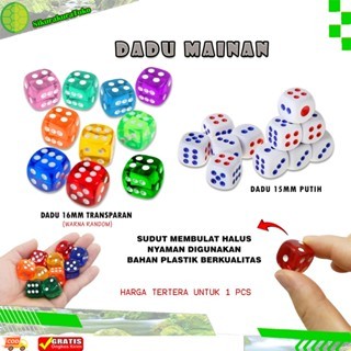 Jual (Sko) 1 Pcs Dadu Mainan ular tangga ludo monopoli 15 16 Mm ...