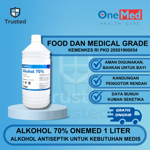 Jual ALKOHOL 70% 1 LITER ONEMED ALCOHOL 70% 1 LITER ONEMED | Shopee ...