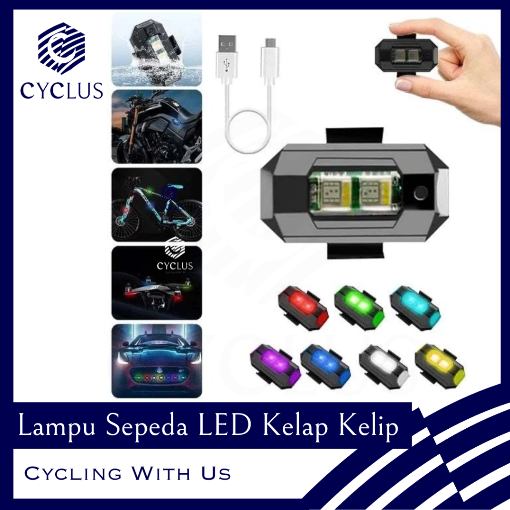 Jual Lampu Sepeda Belakang LED Kelap Kelip Laser Tail Light USB ...
