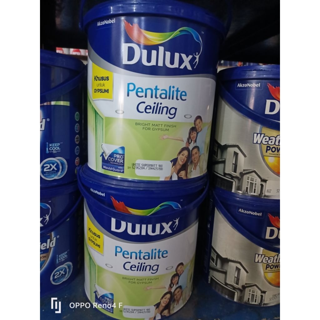 Jual Cat Dulux Pentalite Ceiling 5kg Cat Tembok/ Perlengkapan Bangunan ...