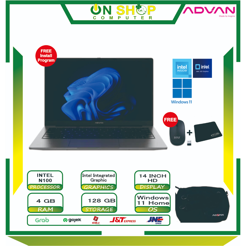 Jual Promo ADVAN Laptop TBook Intel Celeron N100 Intel N100 4Gb/128GB ...