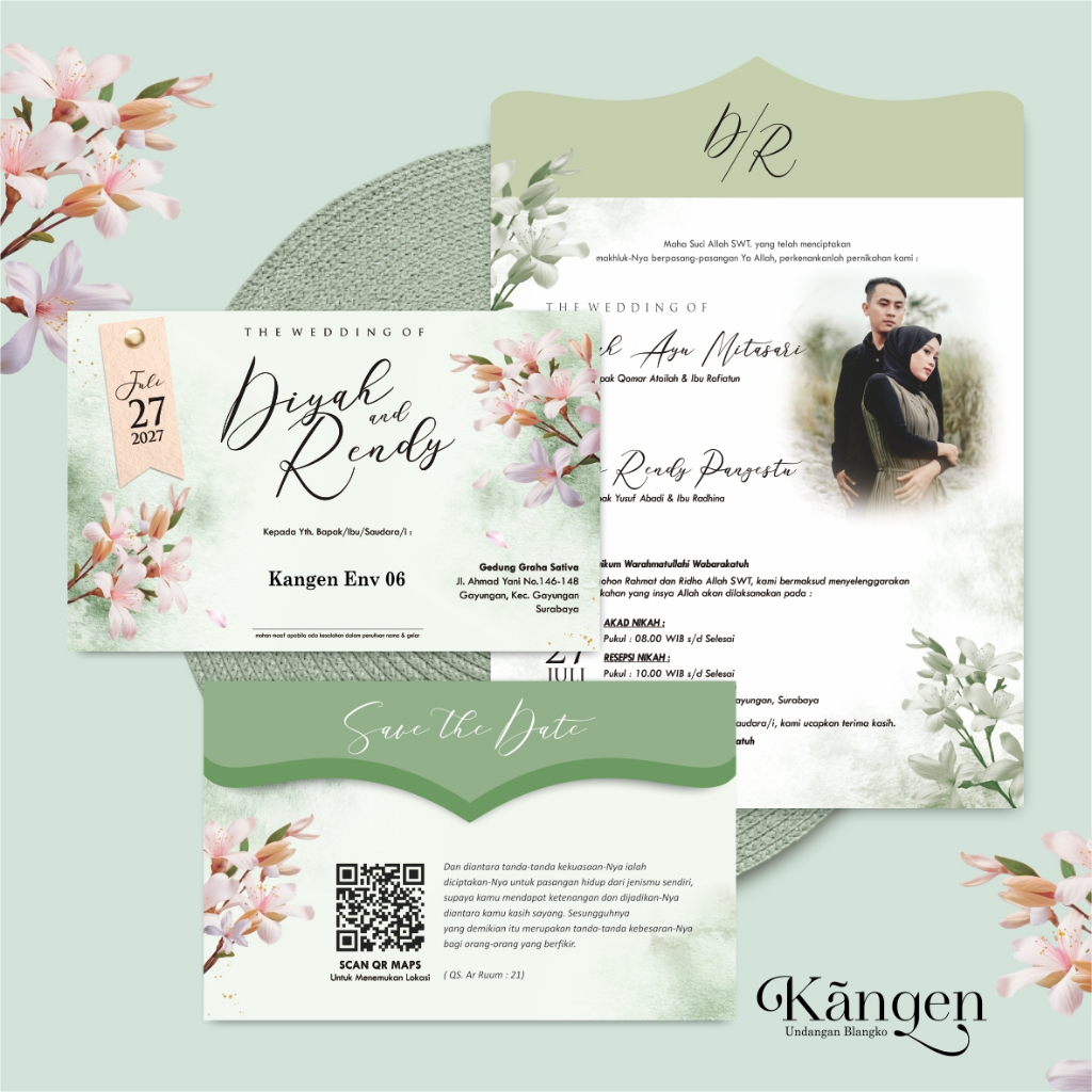 Jual CETAK UNDANGAN SIMPLE ELEGAN MURAH BAGUS BU / UNDANGAN PERNIKAHAN ...