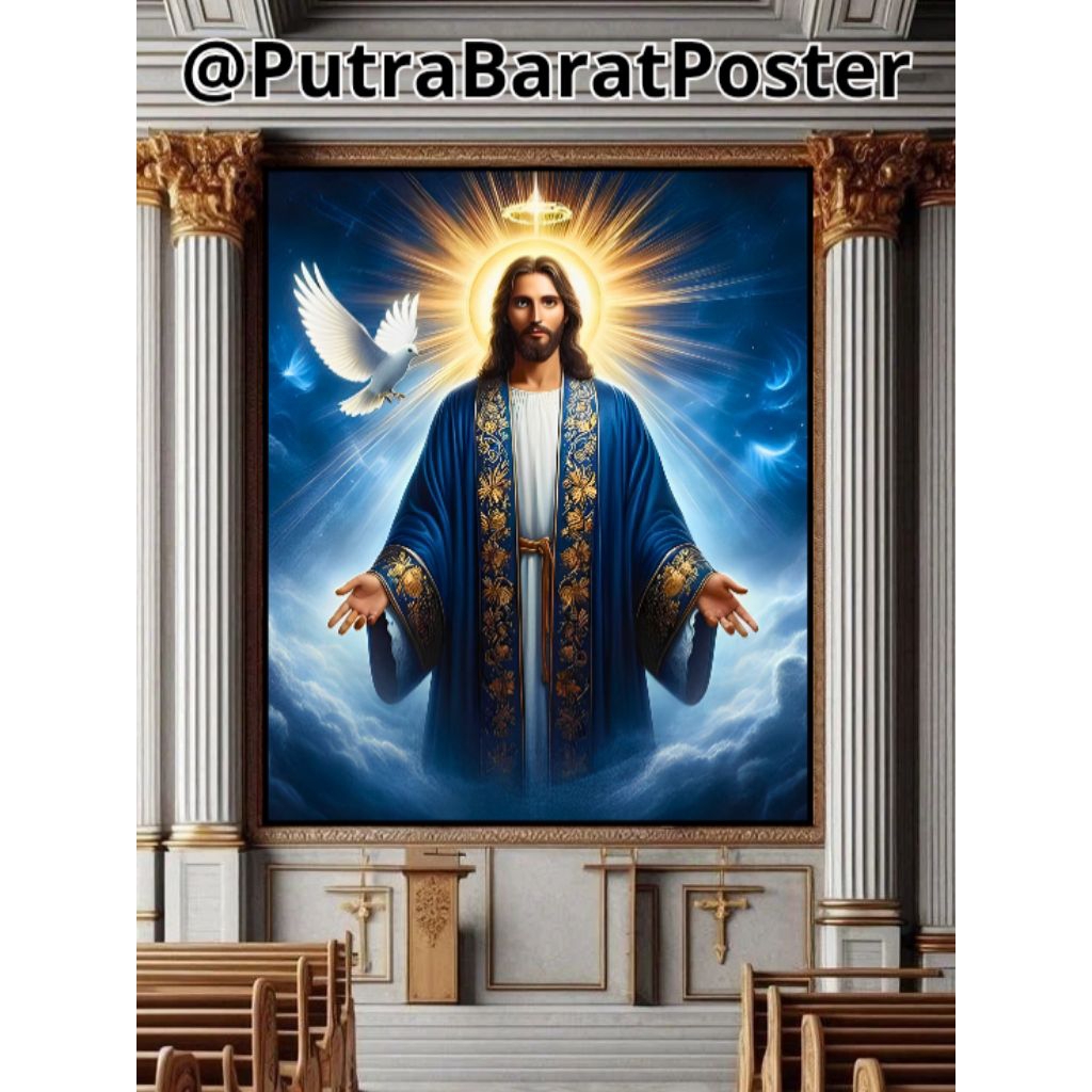 Jual Poster Cetak Hiasan Dinding Jumbo Gambar Tuhan Yesus Uk 70x100 Cm ...