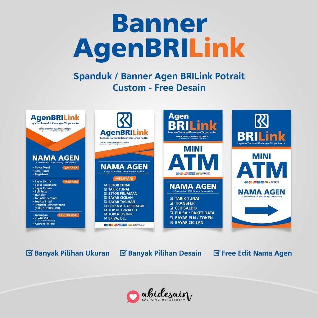 Jual BANNER AGEN BRILINK - SPANDUK - FREE EDIT NAMA AGEN | Shopee Indonesia