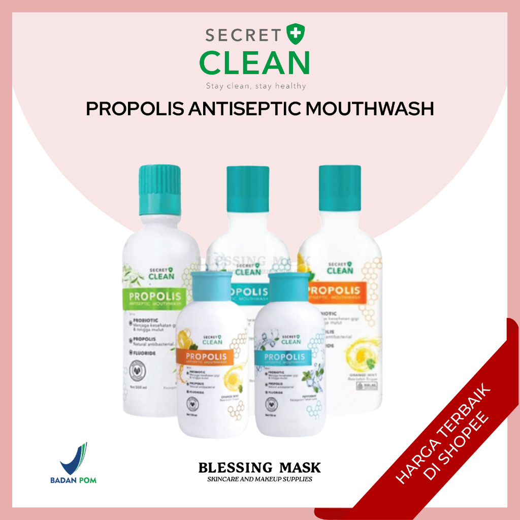 Jual Secret Clean Propolis Antiseptic Mouthwash 150ml | 300ml | 500ml ...
