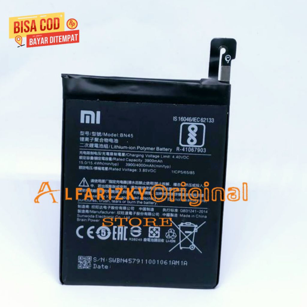 Jual Baterai Xiaomi Redmi Note 5 - Redmi Note 5 Pro BN45 Battery Batre ...