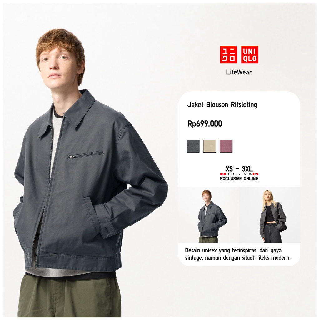 Jual Uniqlo Outer Work Jacket Original/Uniqlo Jacket Original | Shopee ...