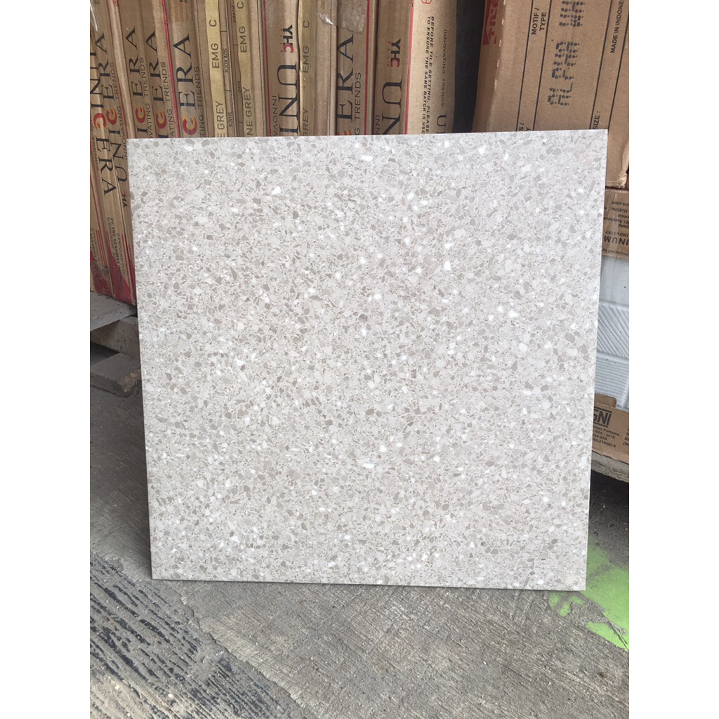 Jual keramik lantai 40x40 platinum terazzo terazo brown grey abu cream ...
