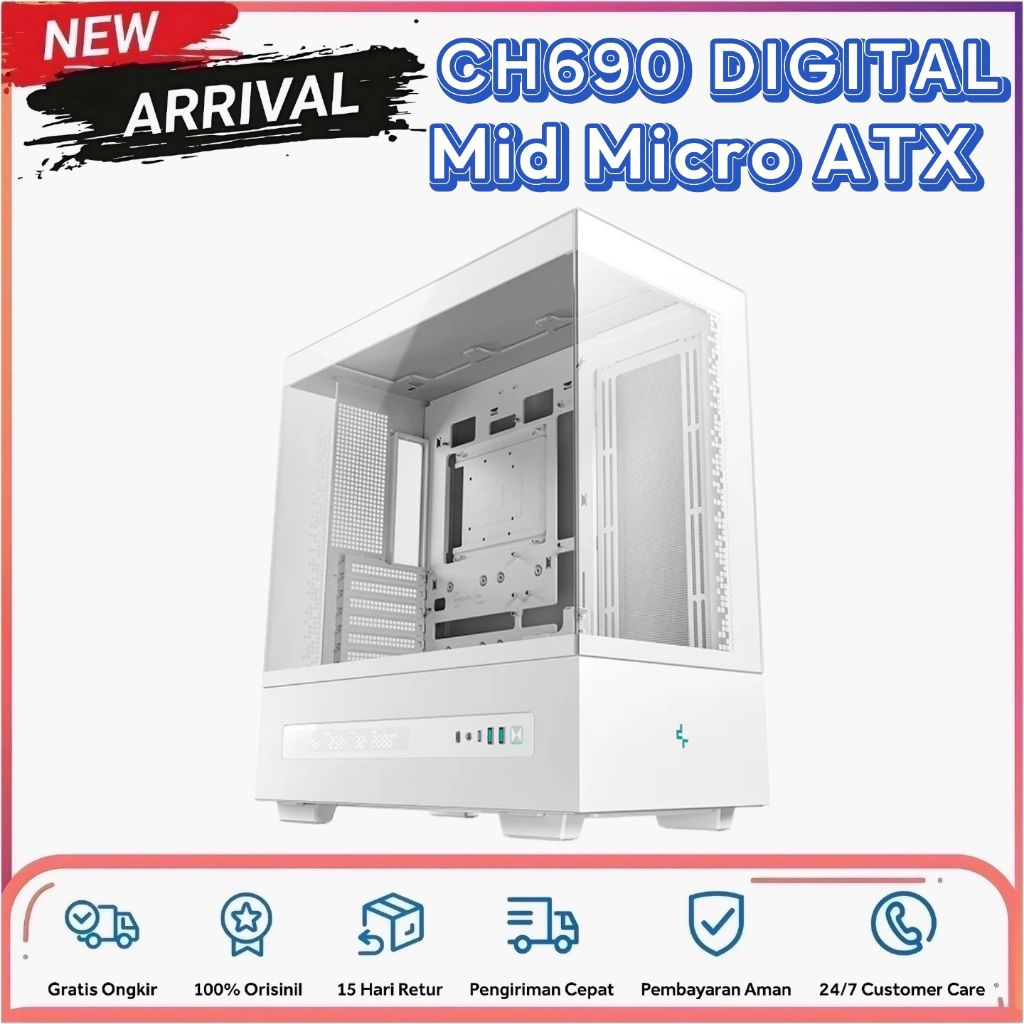 Jual DeepCool CH690 DIGITAL TG Panel USB Type-C Full Glass Mid Tower ...
