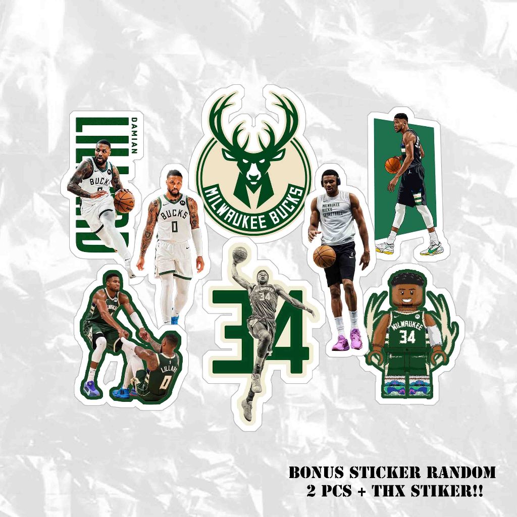 Jual STICKER BASKETBALL NBA, MILWAUKE BUCKS EDITION, BUCKS STICKER ...