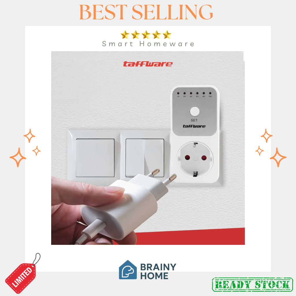 Jual Stop Kontak Timer Programmable 6 Mode 16A 230V Otomatis Taffware ...