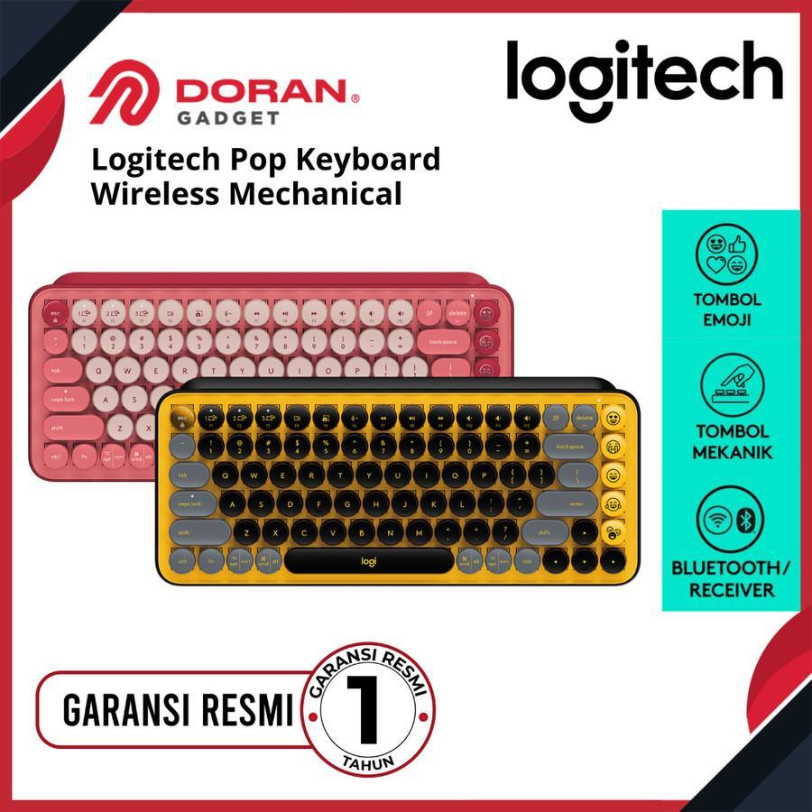Jual LOGITECH POP Keys Keyboard Wireless Mechanical Compact - Emoji ...