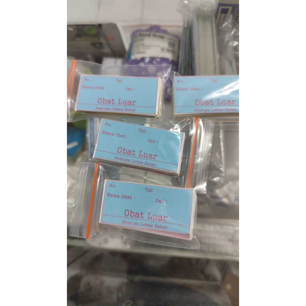 Jual Etiket Obat Biru Isi 50 Pcs / Obat Luar | Shopee Indonesia