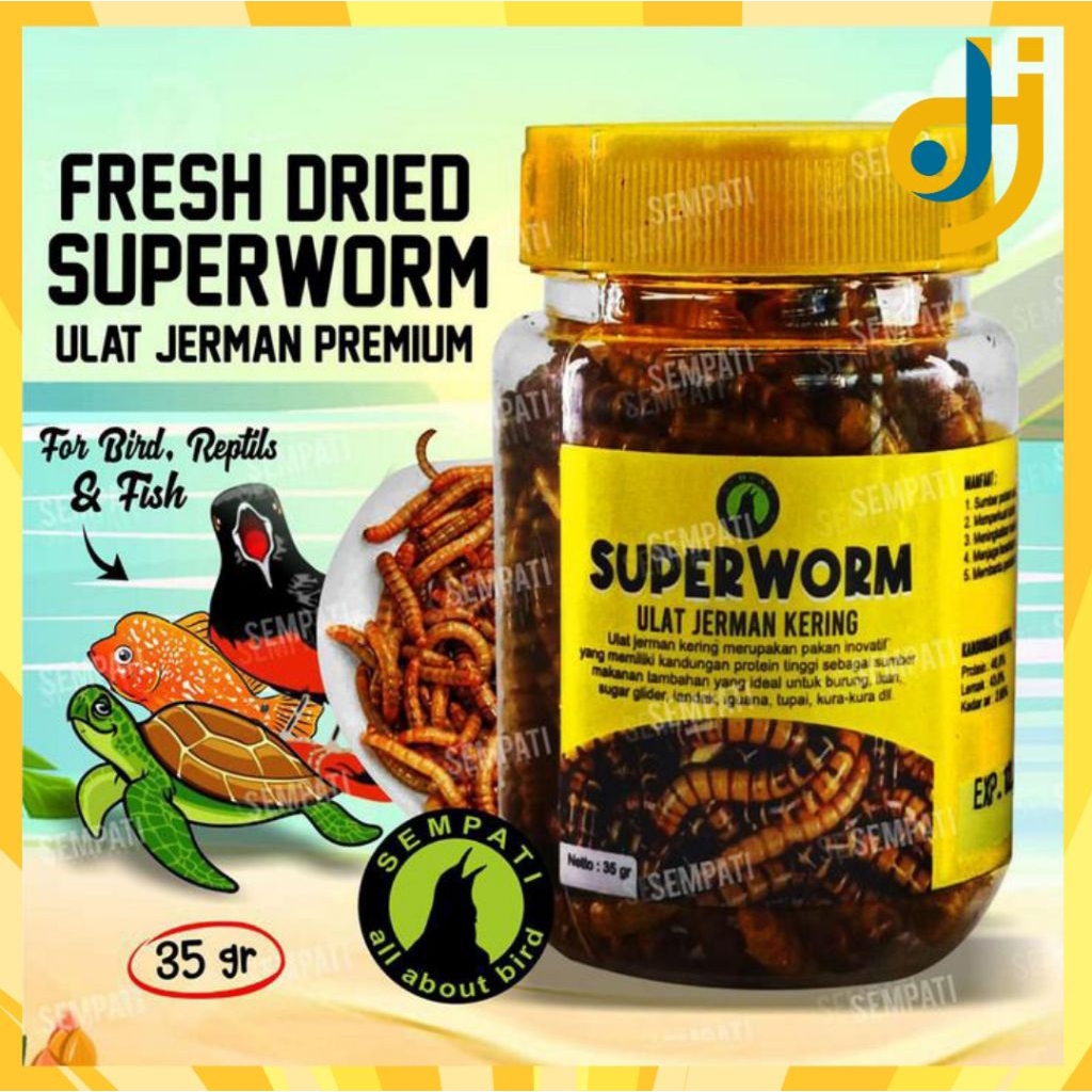 Jual Superworm Super Worm Botol Toples Ulat Jerman Kering Pakan Extra ...