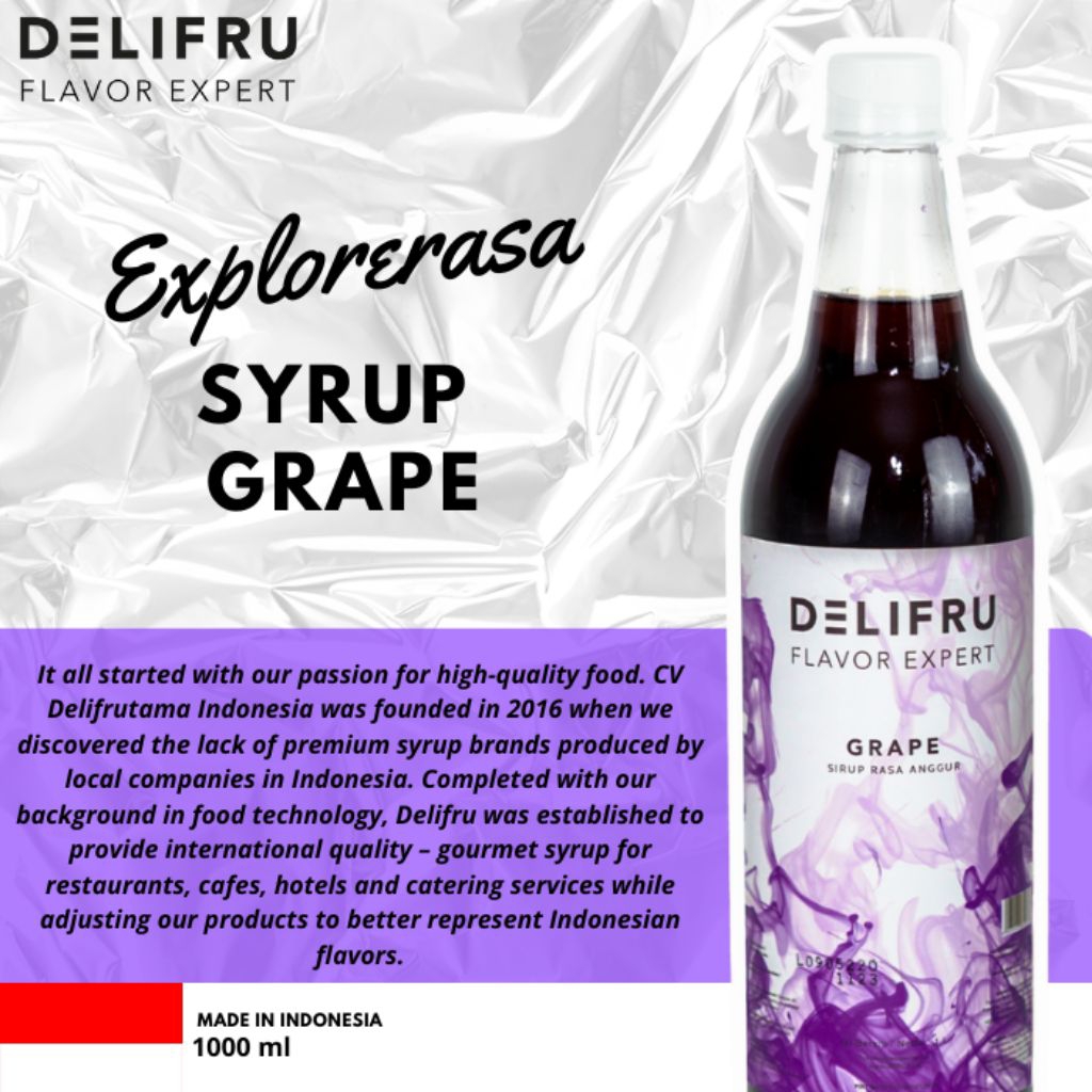 Jual Delifru syrup rasa grape isi 1 liter | Shopee Indonesia