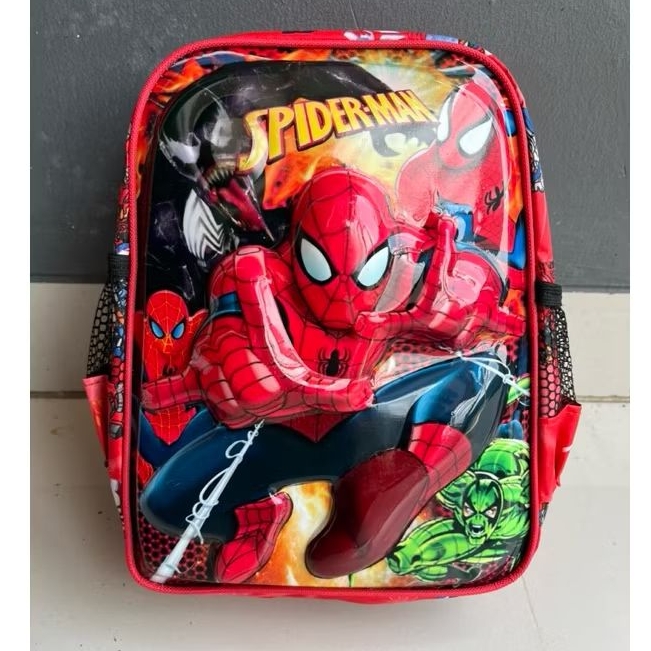 Jual Tas Sekolah TK PAUD Spiderman LED 3D Timbul - Tas Anak Laki-laki Superhero | Shopee Indonesia