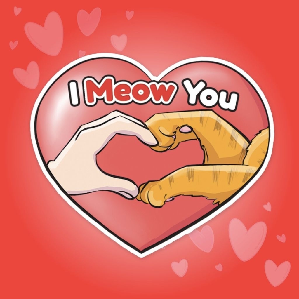 Jual Cat Sticker I meow you meme sticker meme kucing satuan | Shopee ...