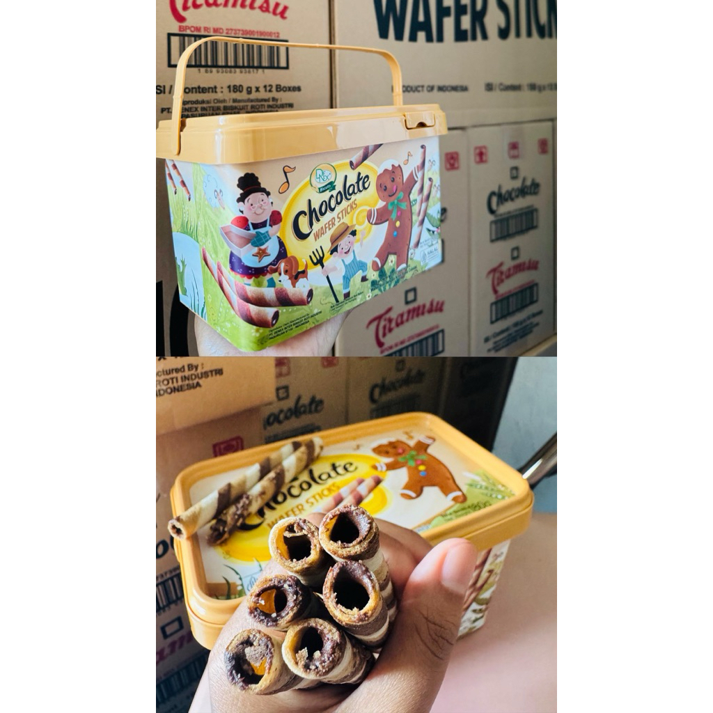 Jual Denex Wafer Stik Cube Double Coklat 180gr 1 Dus isi 12 Jar ...
