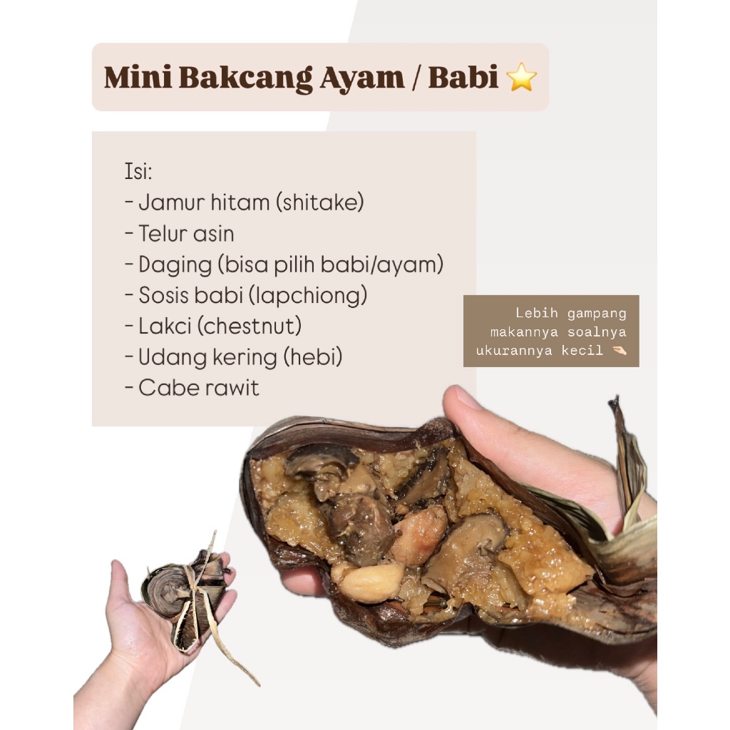 Jual Mini Bakcang Ayam dan Babi | Nasi Ketan Daging | Shopee Indonesia