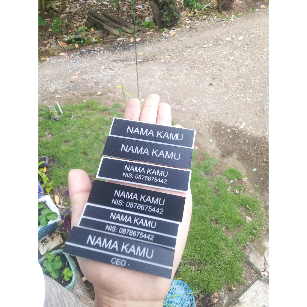 Jual nametag akrilik grafir warna hitam doff/name tag pns/name tag ...