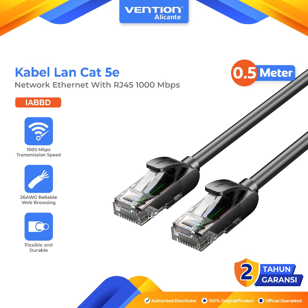 Jual Vention Kabel Lan Cat5e UTP Network Ethernet With RJ45 1000 Mbps ...