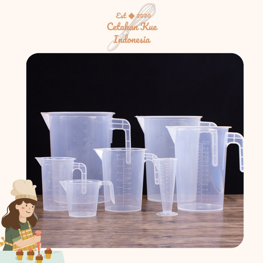 Jual {CKI} Gelas Takar / Gelas Ukur Tepung Minyak / Gelas Plastik Serbaguna 500ml, 650ml, 1000ml ...