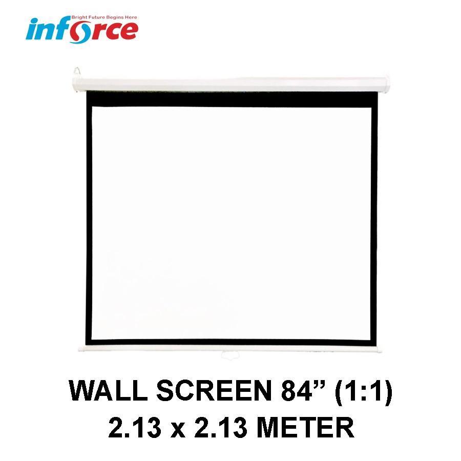 Jual Wall Screen Projector 84 inch 1:1 / Layar Proyektor Manual Gantung ...