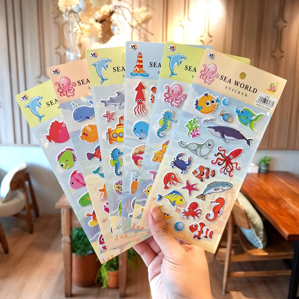 Jual [LRG] Gambar Tempel Sticker Timbul Stiker Anak Karakter Fish Ikan ...