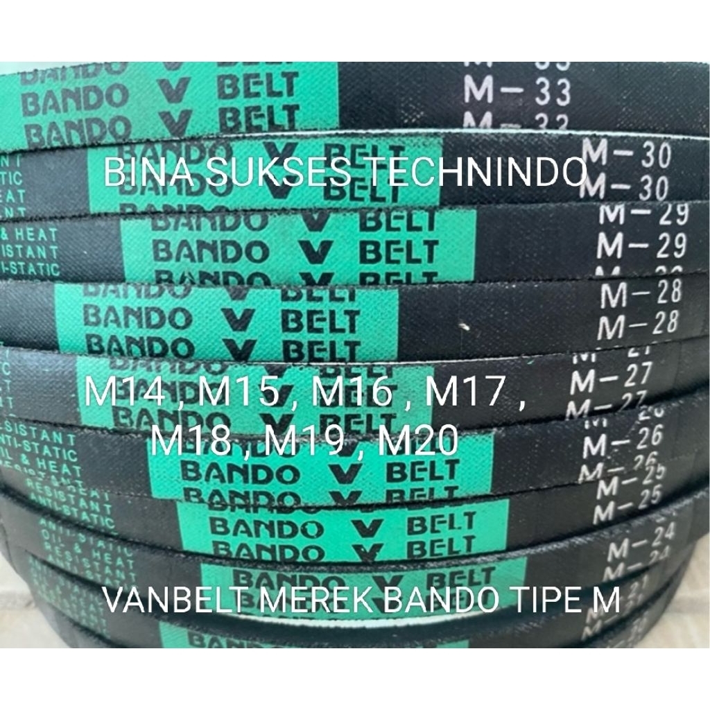 Jual V-BELT BANDO TIPE M14 , M15 , M16 , M17 , M18 , M19 , M20 / VBELT ...