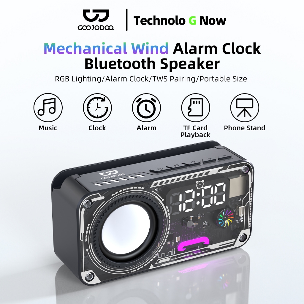 Jual GOOJODOQ AB4088 Jam Speaker Bluetooth Speaker 5.3 Surround Sound ...