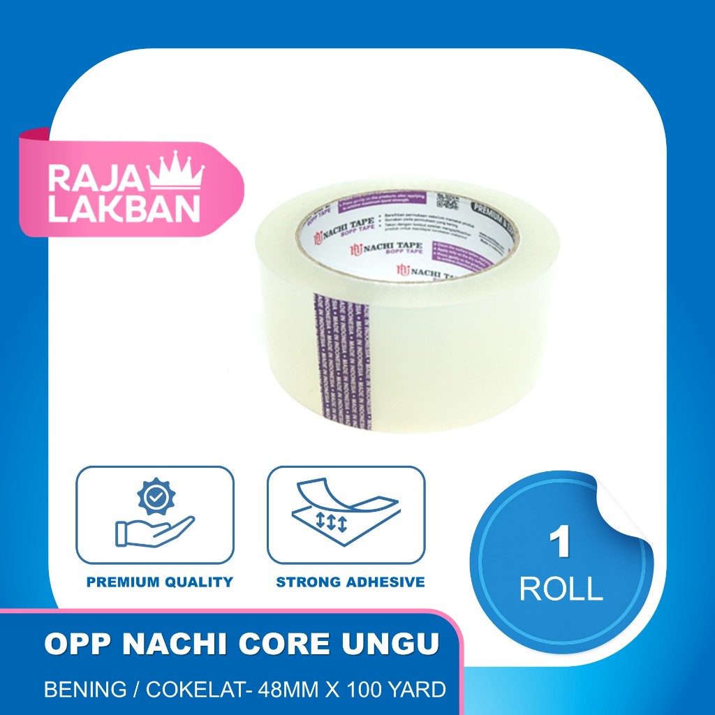 Jual Plakban Lakban Nachi OPP Core Ungu Violet Premium 2 inch 48mm 100 Yard Bening & Coklat ...