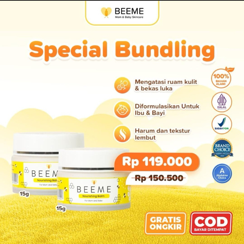 Jual BEEME Nourishing balm 15 gram + Nourishing balm 15 gram | Shopee ...
