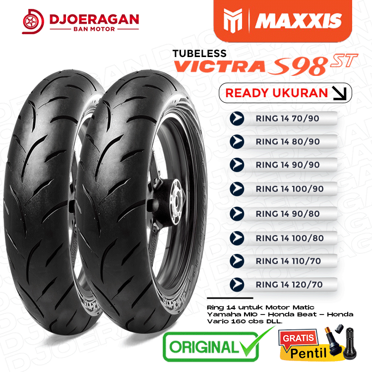 Jual BAN MOTOR MATIC MAXXIS VICTRA Ring 14 TUBELESS DEPAN BELAKANG ...