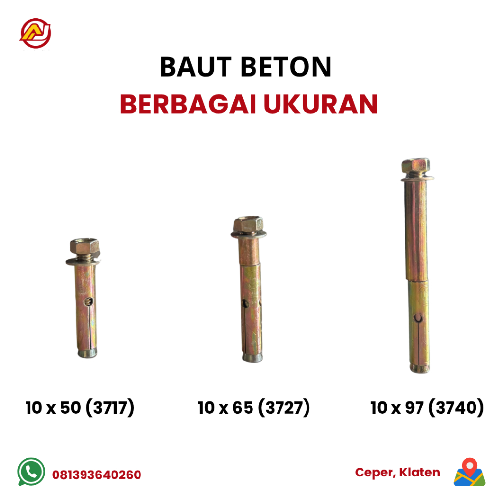 Jual Jual Baut Beton Dinabolt 10x50 / 10x65 / 10x97 | Baut Angkur ...
