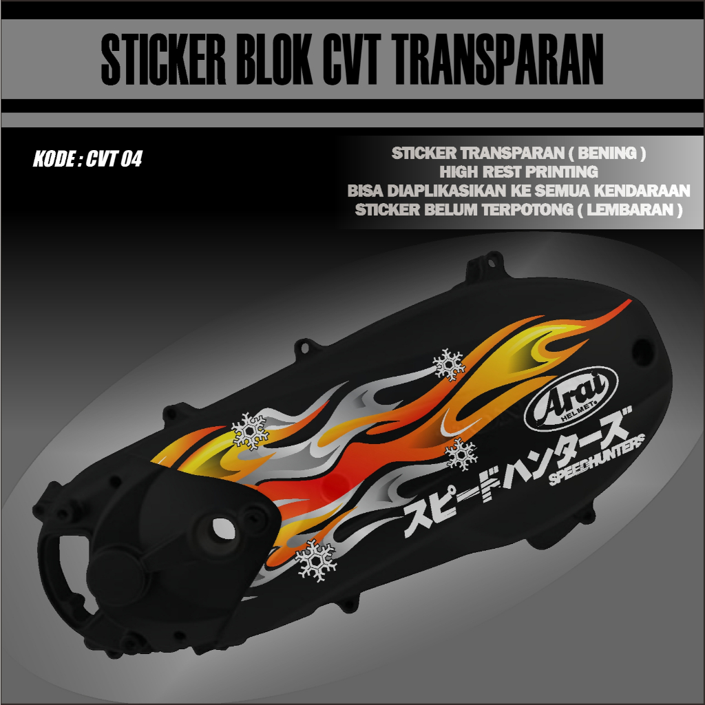 Jual (COD) Stiker Transparan Blok CVT Sticker Variasi Bahan Bening ...