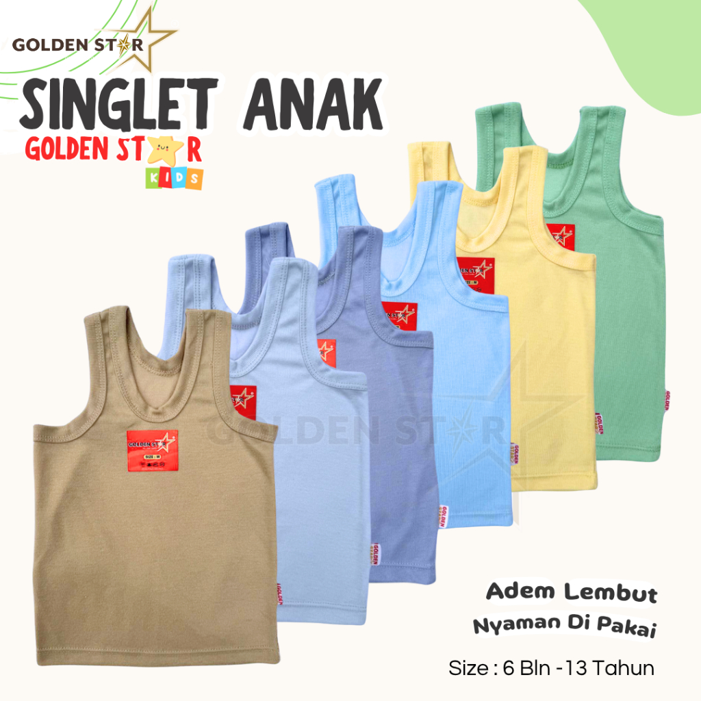 Jual (6Pcs) Singlet Anak Bayi Baby Newborn Kaos Dalam Anak Bayi Singlet ...