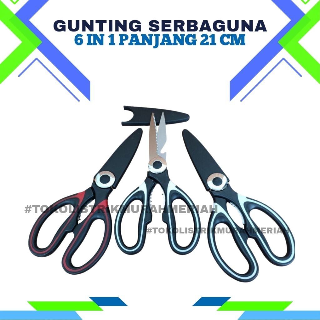 Jual GUNTING DAPUR TAJAM SERBAGUNA // GUNTING PEMBUKA TUTUP BOTOL ...