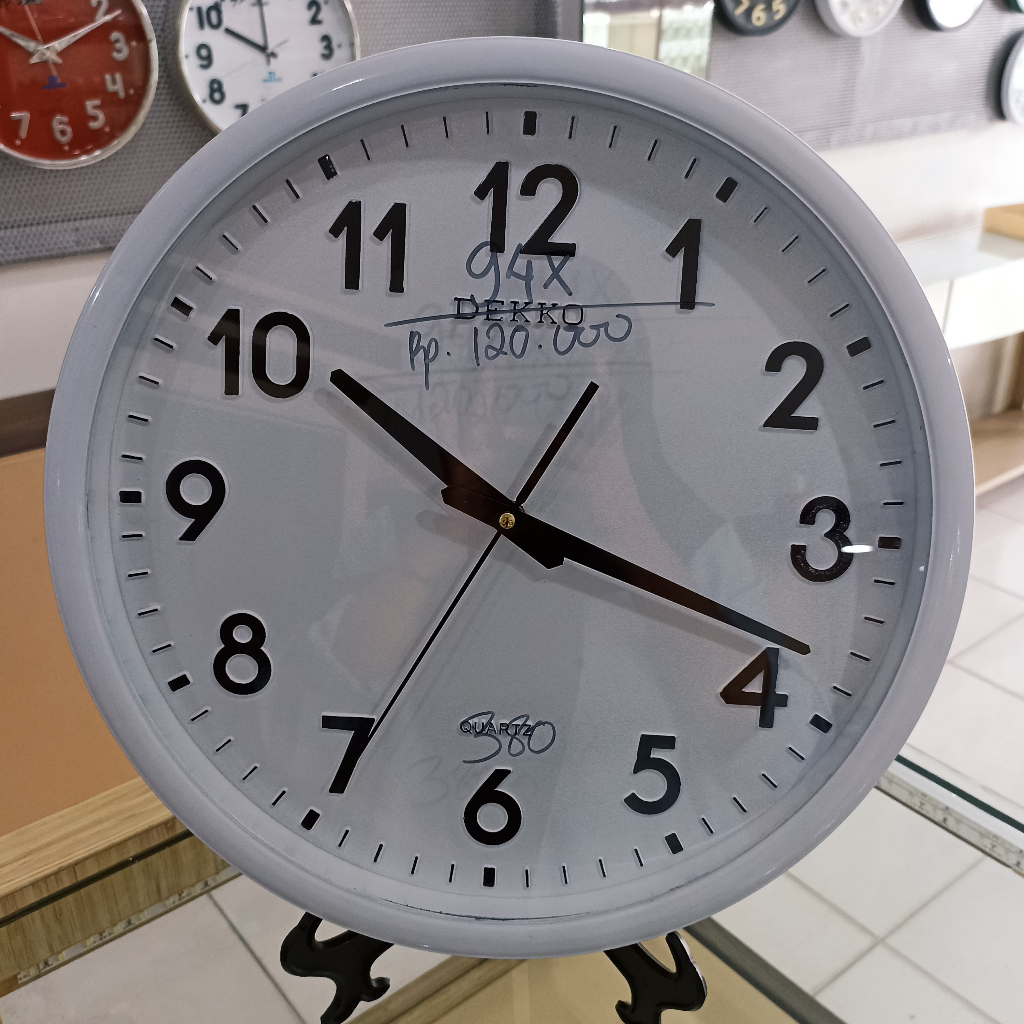 Jual JAM DINDING DEKKO 380 BESAR FULL WHITE/JAM DINDING ESTETIK/JAM ...