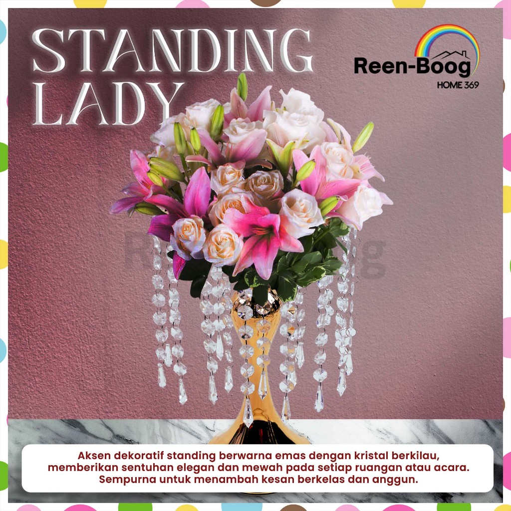 Jual (REENBOOG) VAS BUNGA STANDING LADY DEKOR MEJA PELAMINAN | DEKORASI ...