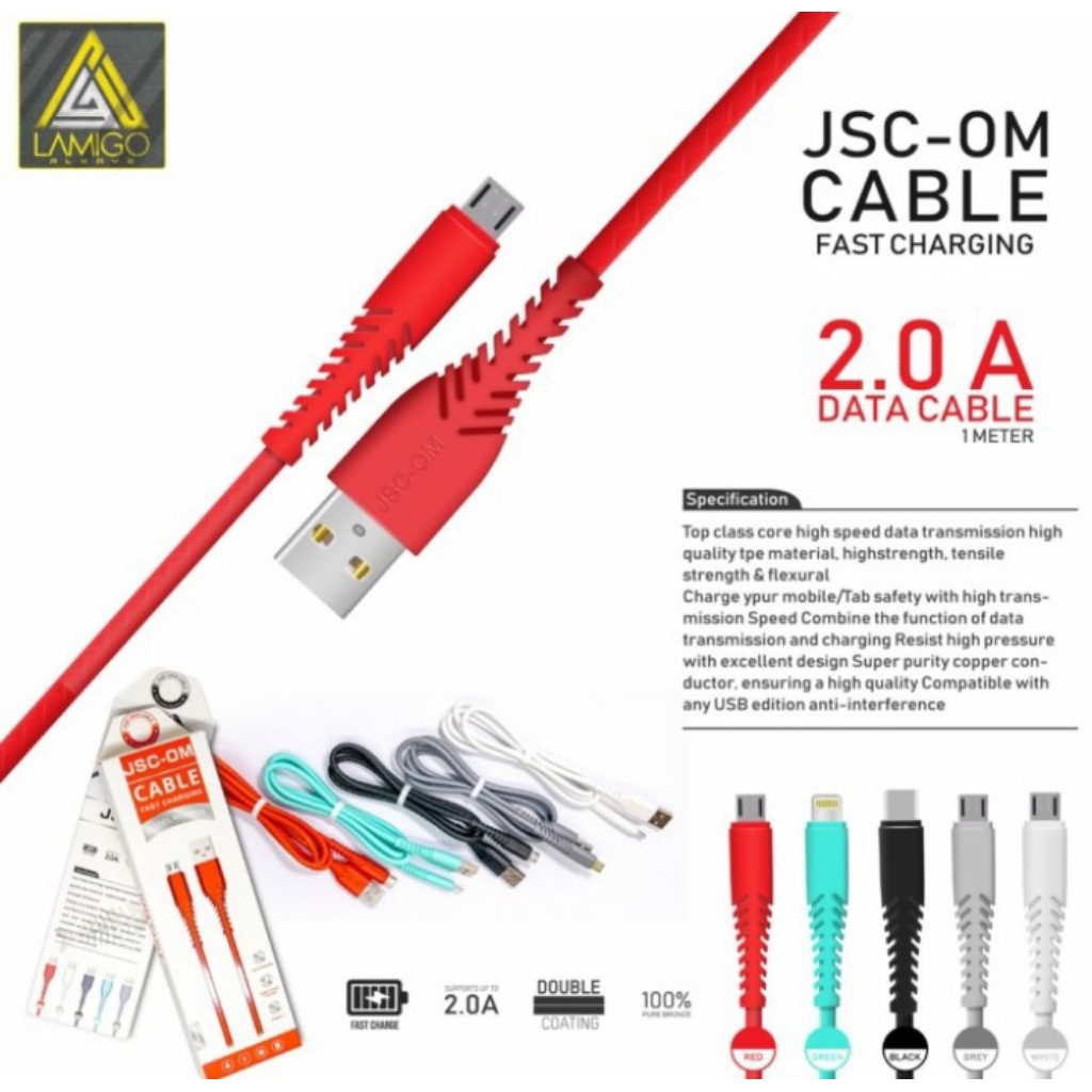 Jual Kabel Data Micro JSC-OM 01 Metal 3A (Support Fast Charging & VOOC ...