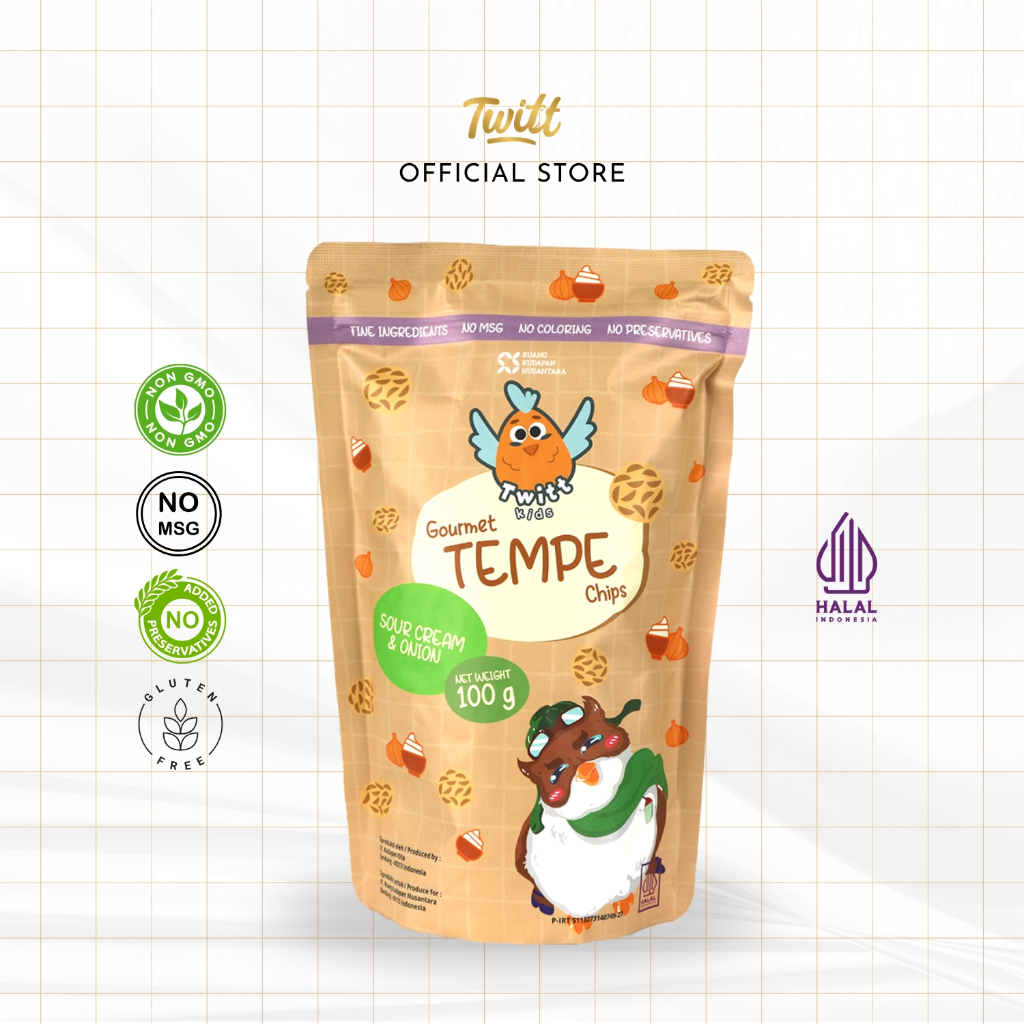 Jual Twitt Kids - Gourmet Tempe Chips Sour Cream & Onion 100g | Shopee ...