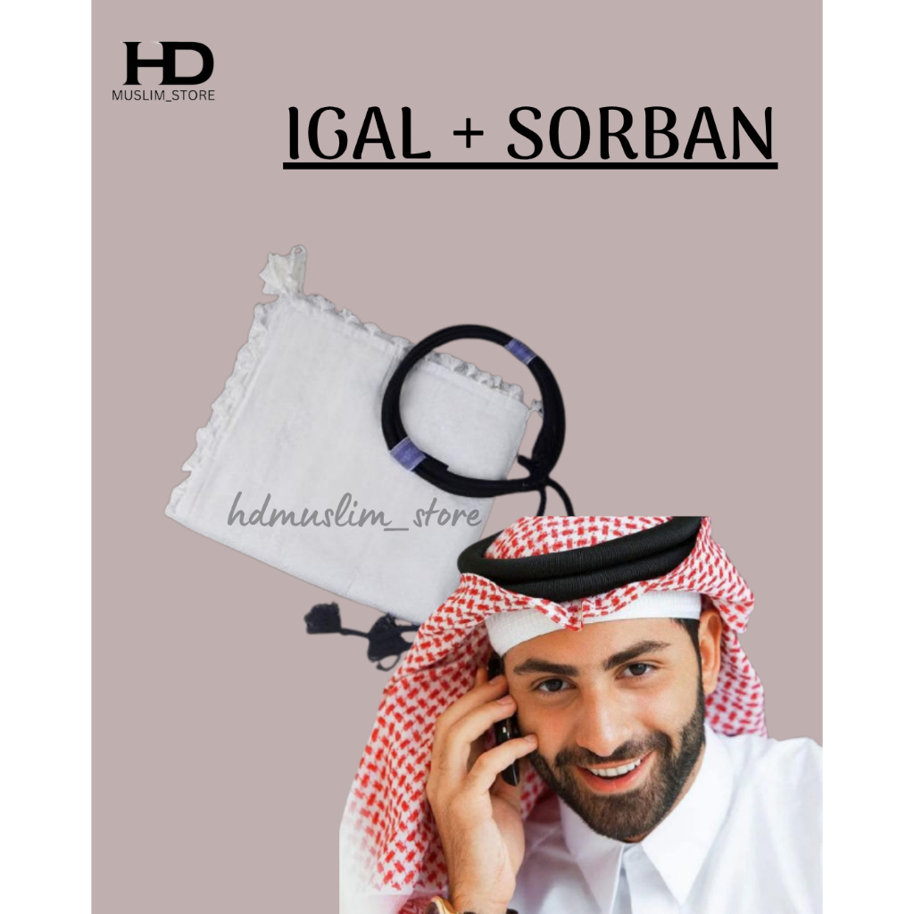 Jual PAKET IGAL + SORBAN ANAK SAMPAI DEWASA/IGAL IKAT KEPALA SORBAN ...