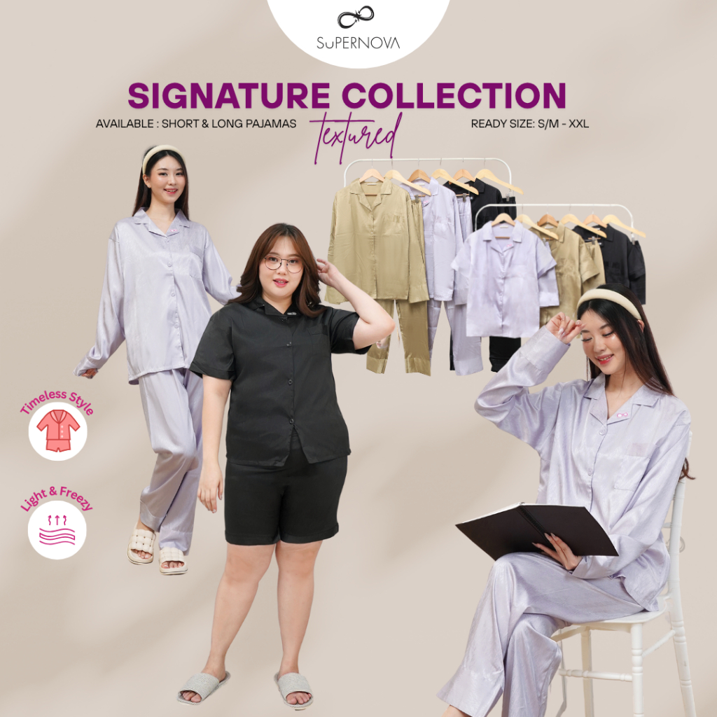 Jual AURORA PAJAMAS Solid Color Piyama Wanita Polos Embossed Texture ...