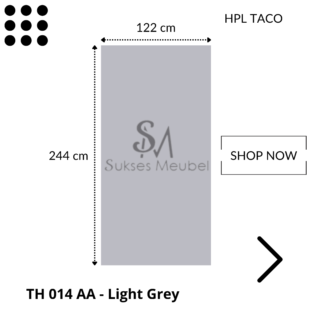 Jual TACO HPL Solid TH 014 AA - Light Grey | Per 1 Lembar Ukuran 122cm ...