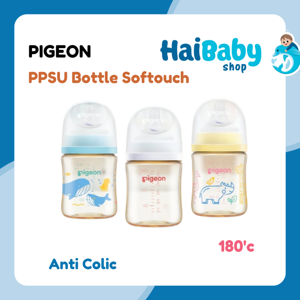 Jual PIGEON Botol Biomass-PPSU Wide Neck 160ml/ 240ml with SofTouch ...