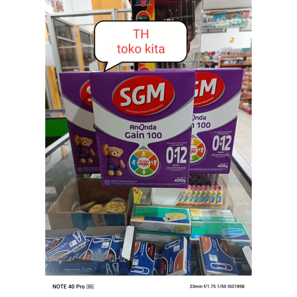 Jual SGM Ananda Gain 100 0-12 Bulan Susu Bubuk 400 g( 3 kotak) | Shopee Indonesia