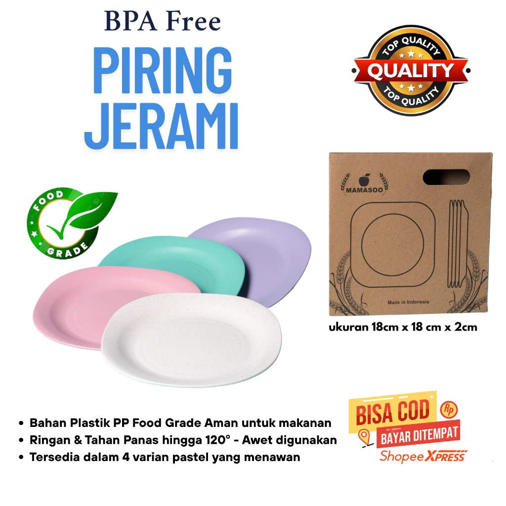 Jual Piring Set Isi 4 Pcs Piring Jerami Piring Microwave Tahan Panas ...
