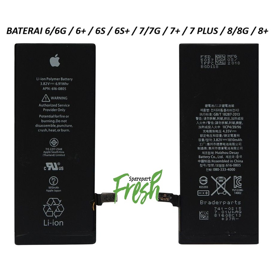 Jual BATERAI IPHONE 6/6G / 6+ / 6S / 6S+ / 7/7G / 7+ / 7 PLUS / 8/8G / 8+ / 8 PLUS / BATERAI ORI ...